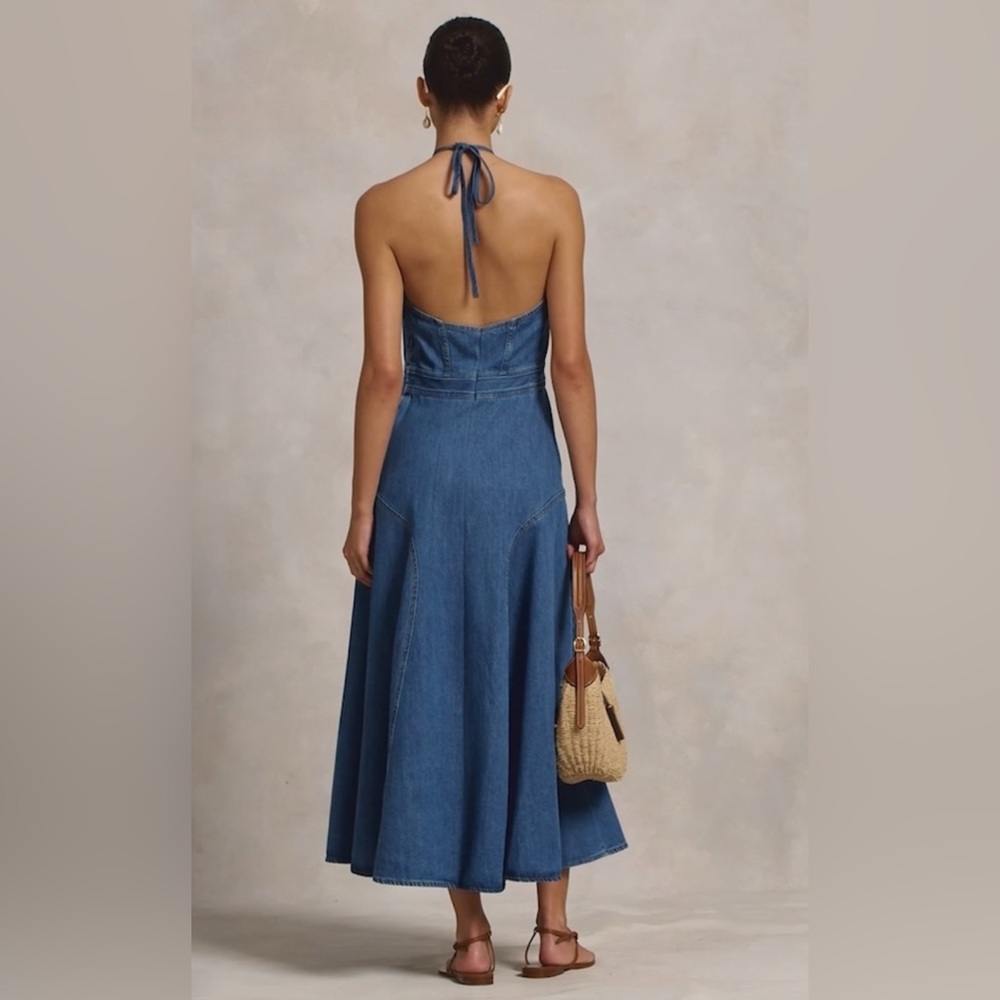 Polo Ralph Lauren | Dresses | Polo Ralph Lauren Denim Halter Dress Size ...